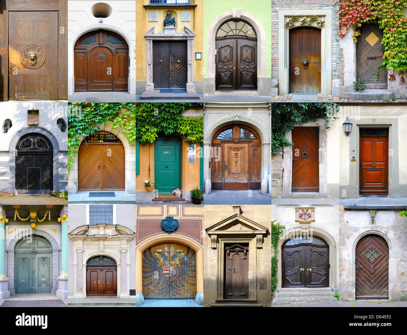 many old, beautiful doors from germany Stock Photo - Alamy