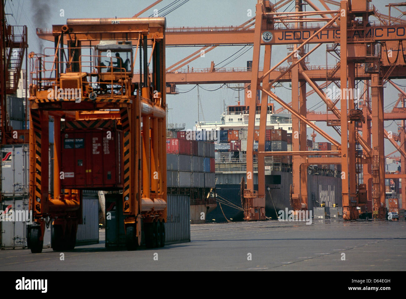 The large modernized container and general purpose cargo port in Jeddah ...