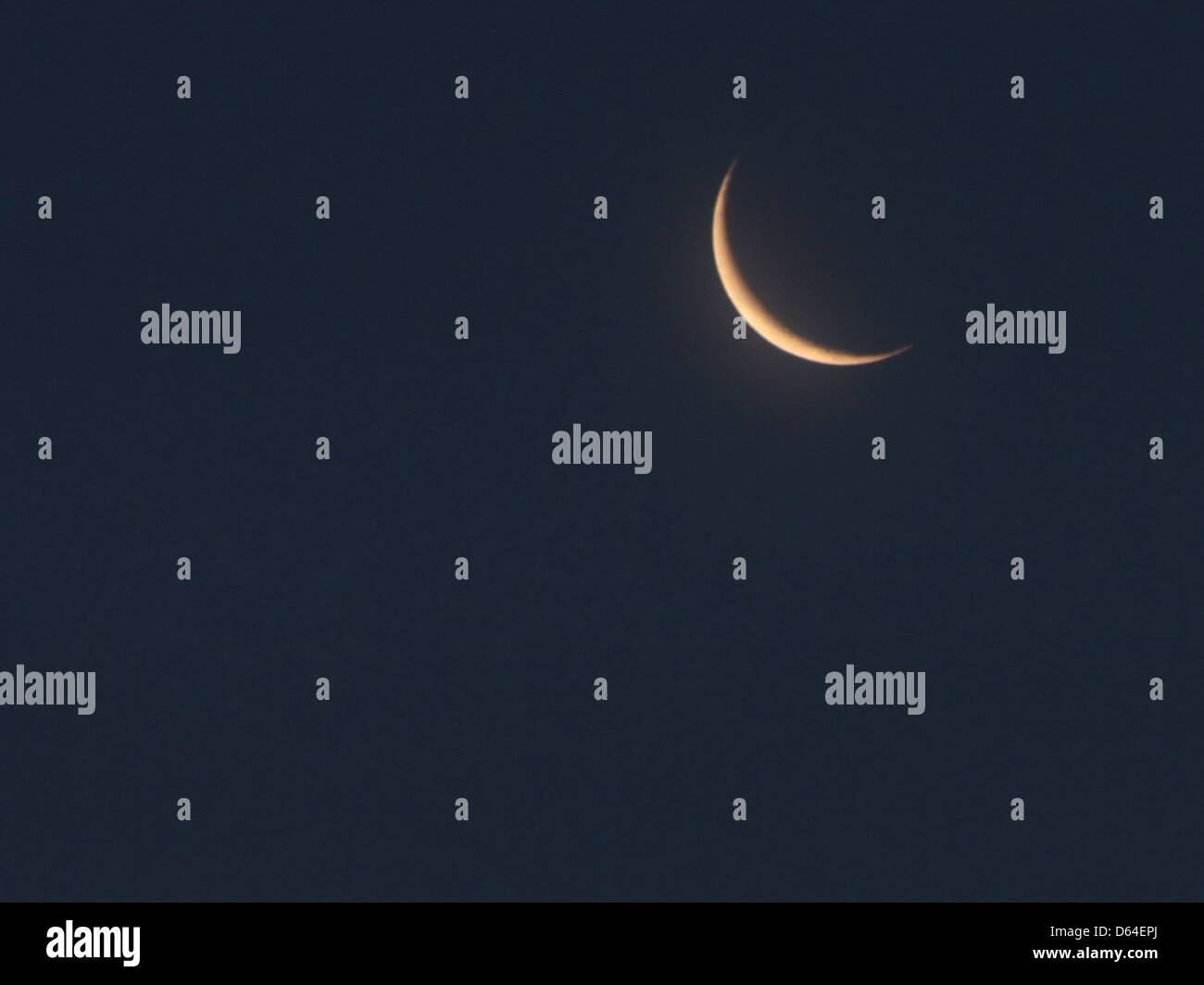 A photograph of the last quarter crescent moon, showcasing the lunar ...