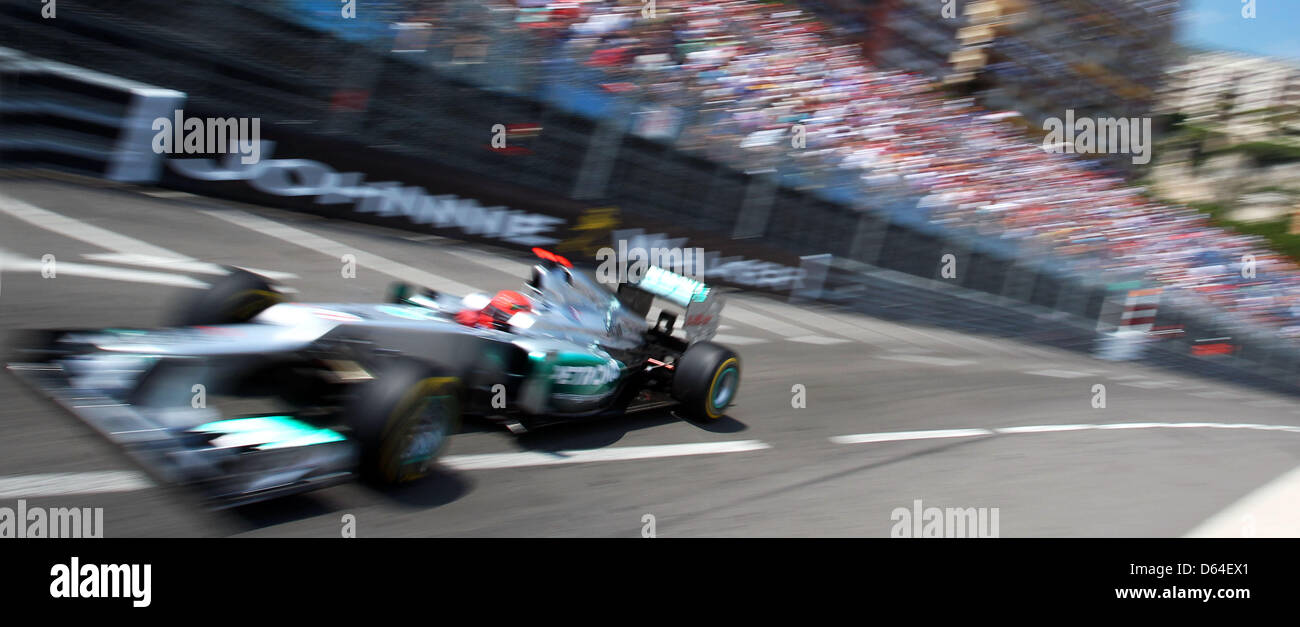 German Formula One driver Michael Schumacher of Mercedes AMG steers his ...