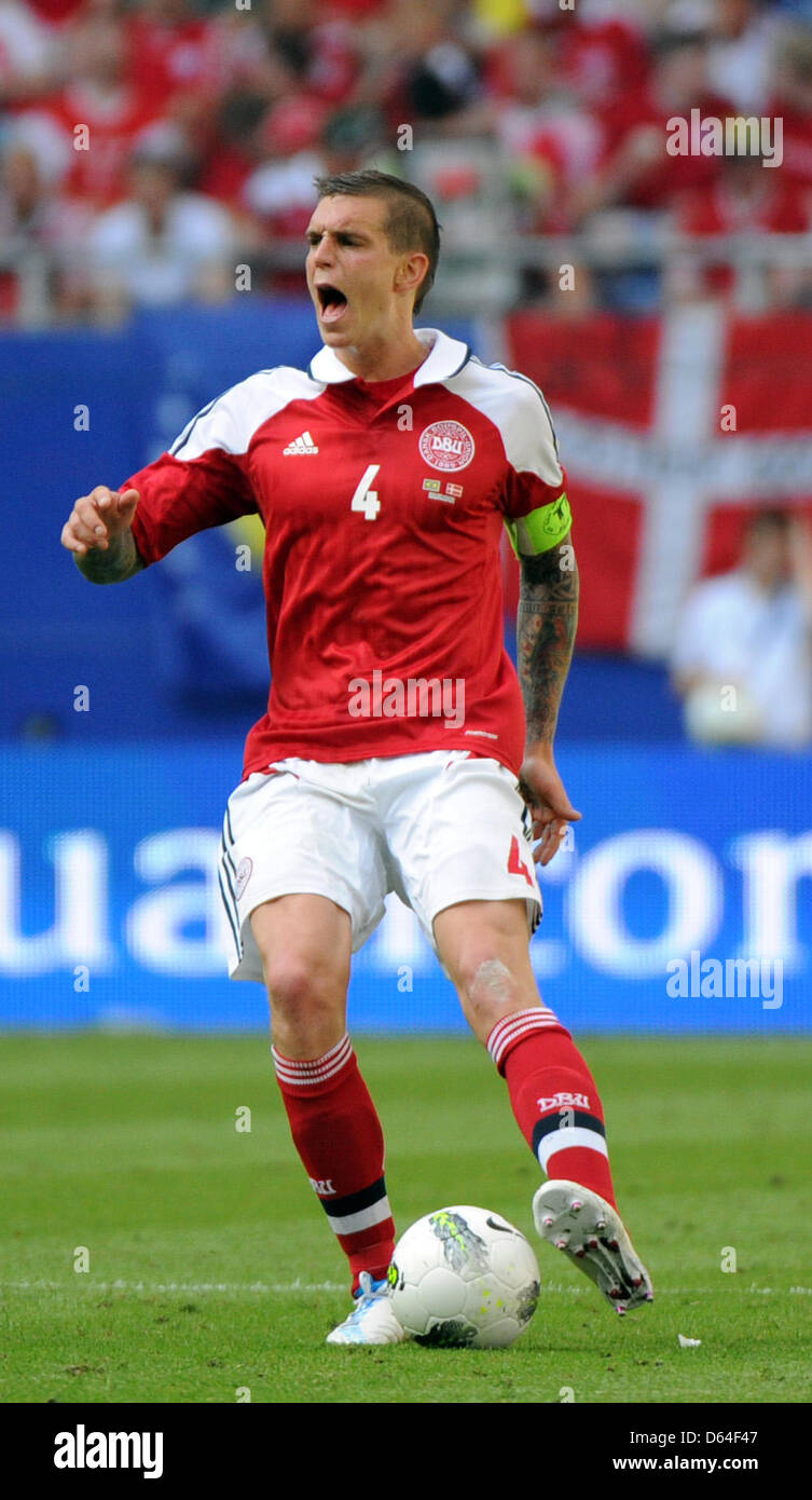 Denmark's Daniel Agger in action during the international friendly ...