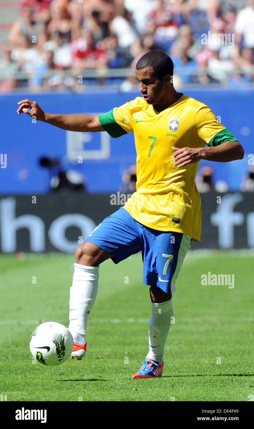 Brazil's Lucas in action during the international friendly soccer match ...