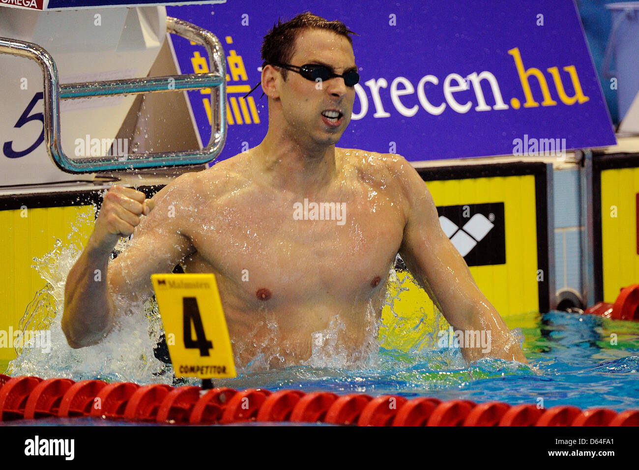 Serbia's Milorad Cavic celebrates after winning the men's 100 Meter ...