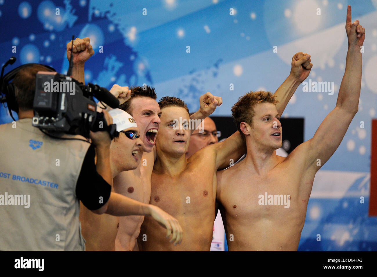 Germany's Tim Wallburger (L-R), Paul Biedermann, Dimitri Colupaev and ...