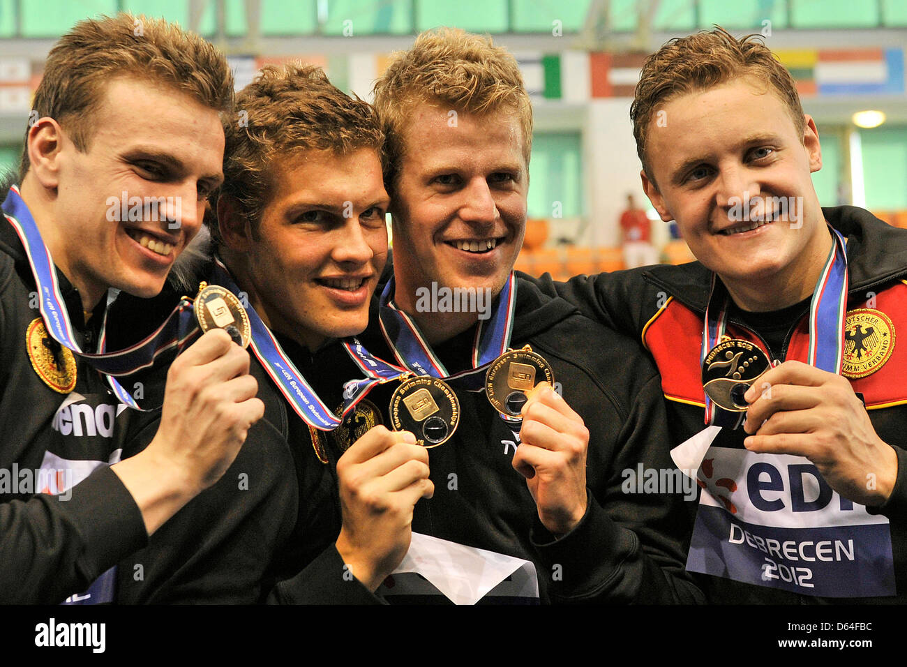 Germany's Paul Biedermann (L-R), Tim Wallburger, Clemens Rapp and ...
