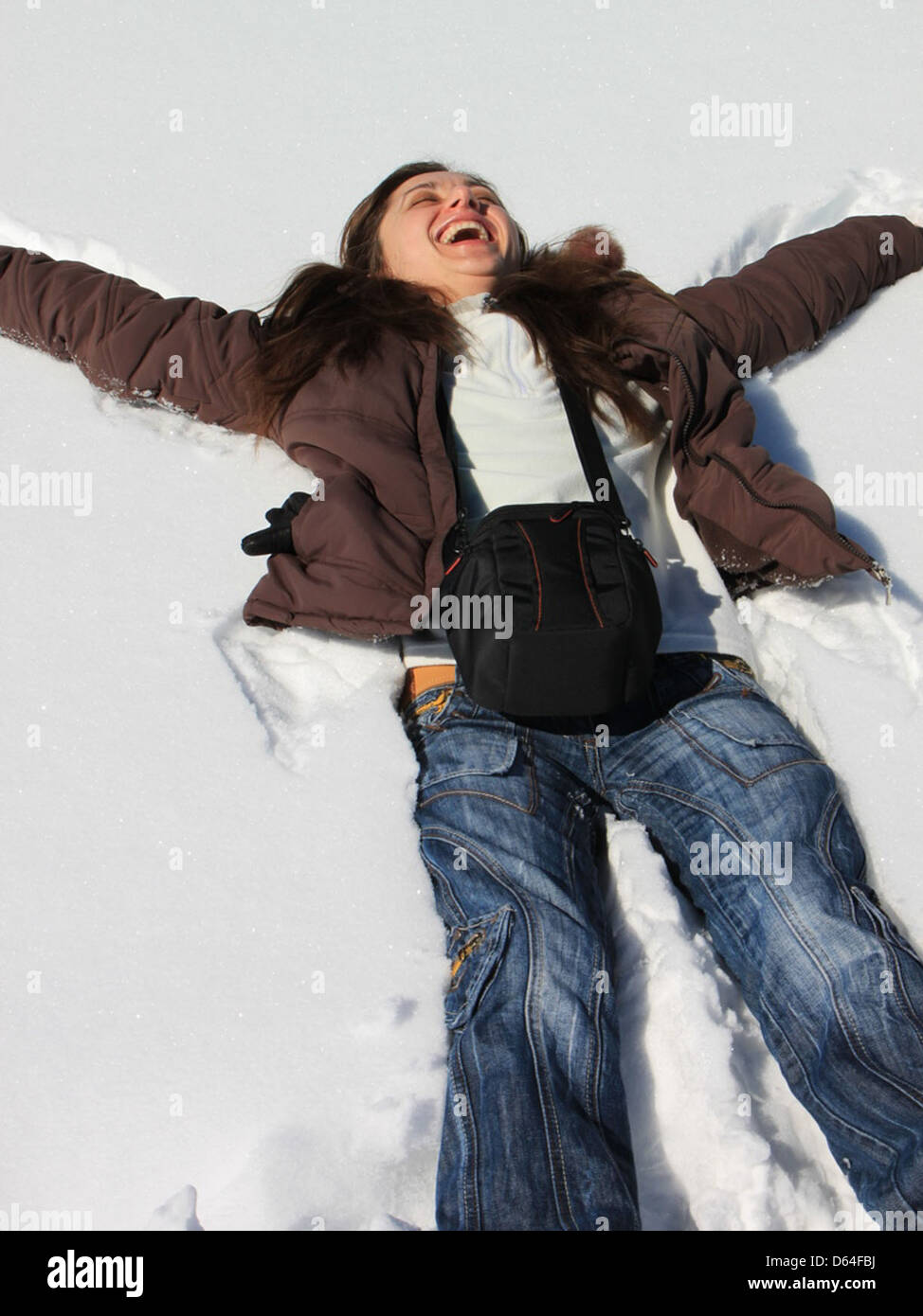 Lying-in-the-snow Winter 65143 Stock Photo - Alamy