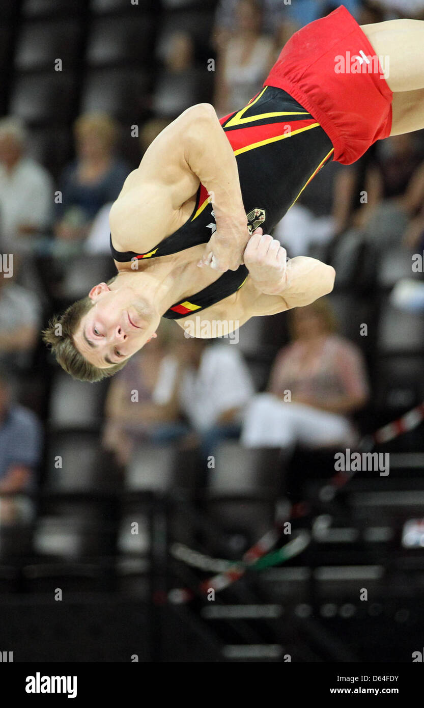 Philipp Boy of Germany performs the floor exercises during the Men's ...