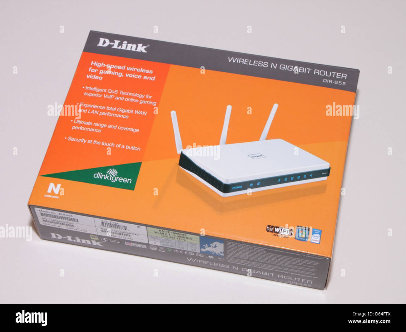 A D-Link Wireless N Gigabit Router, designed for high-speed internet ...