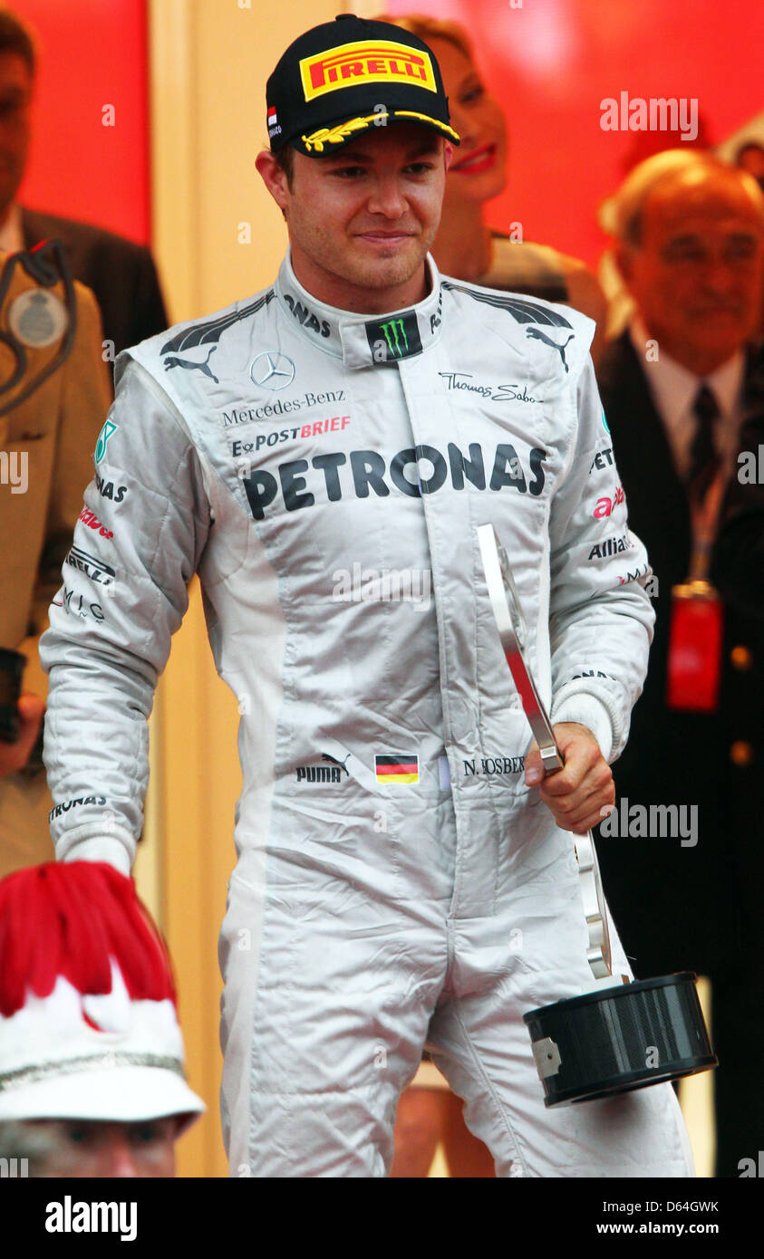German Formula One driver Nico Rosberg of Mercedes AMG celebrates in ...