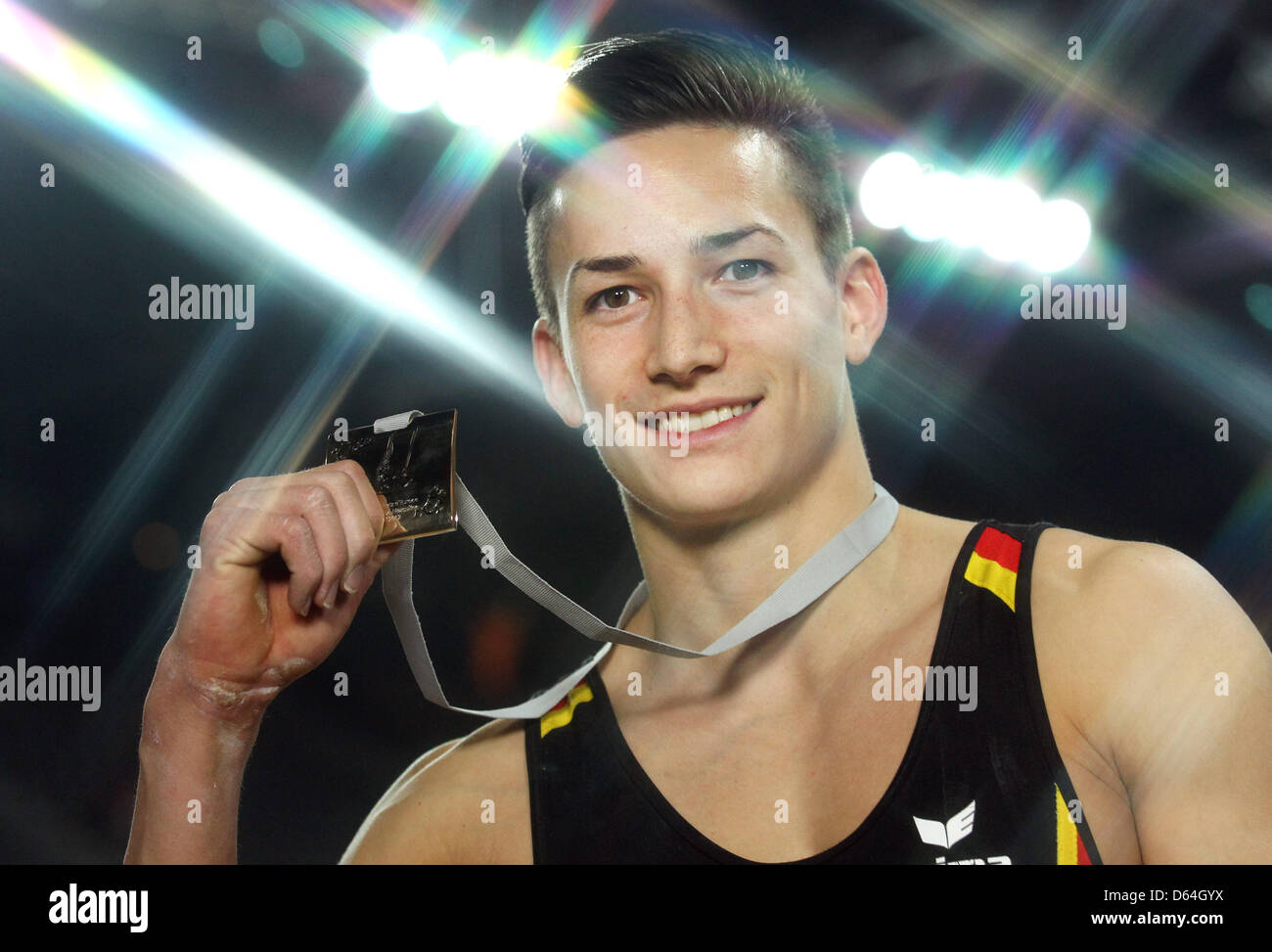 Gold medal winner Marcel Nguyen of Germany celebrates after the Men's ...