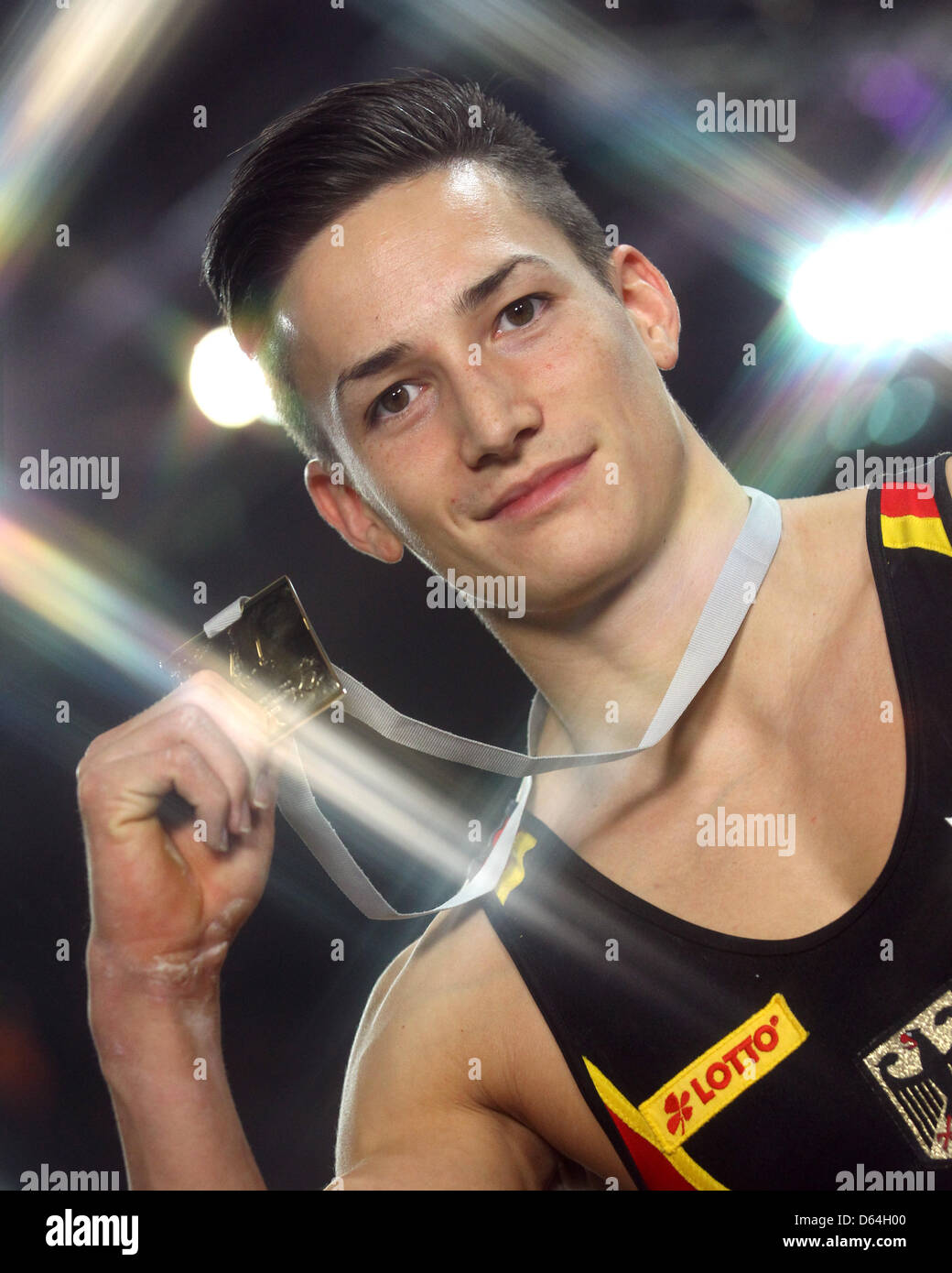 Gold medal winner Marcel Nguyen of Germany celebrates after the Men's ...