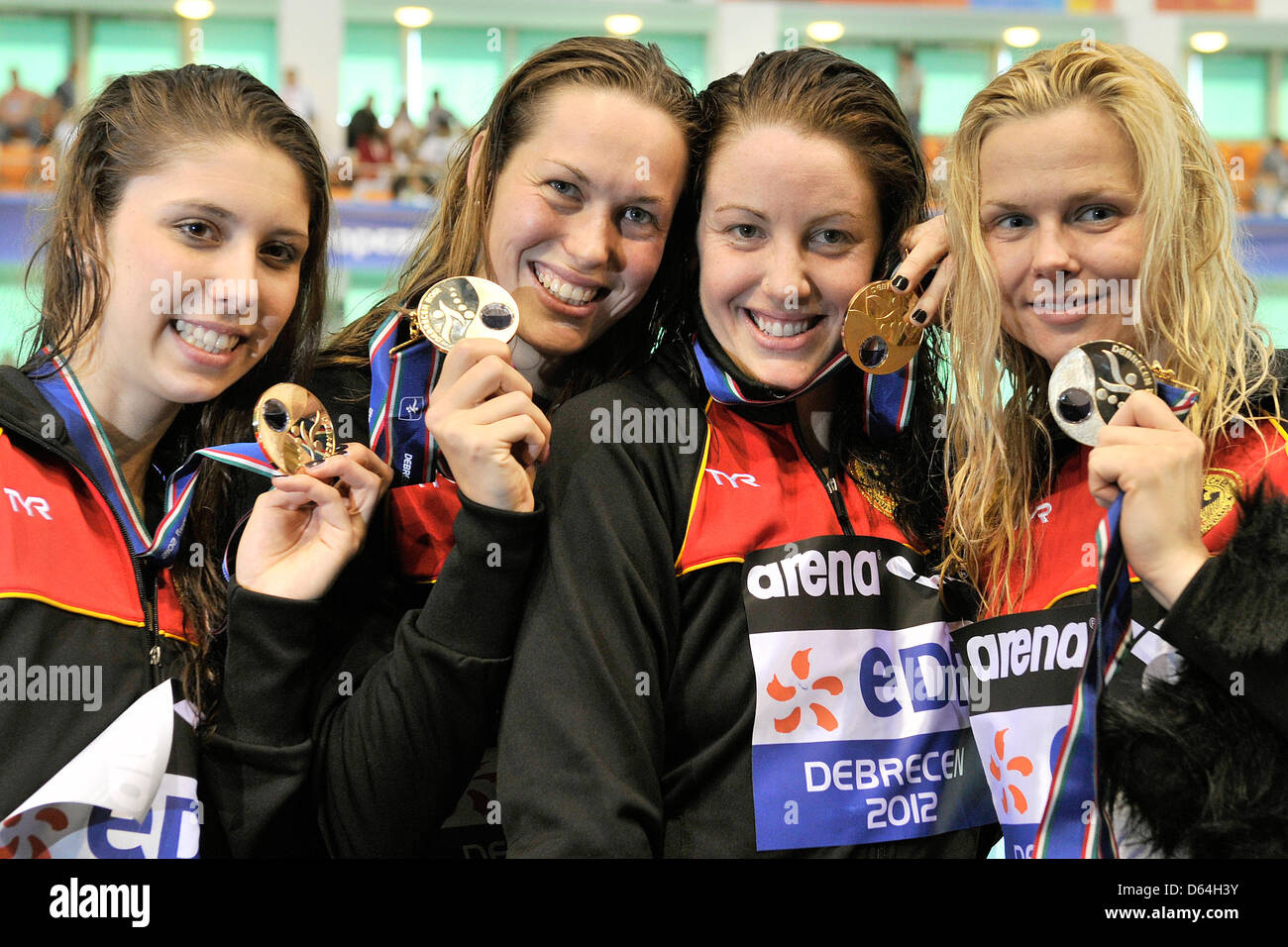 Germany's Alexandra Wenk (L-R), Jenny Mensing, Sarah Poewe and Britta ...