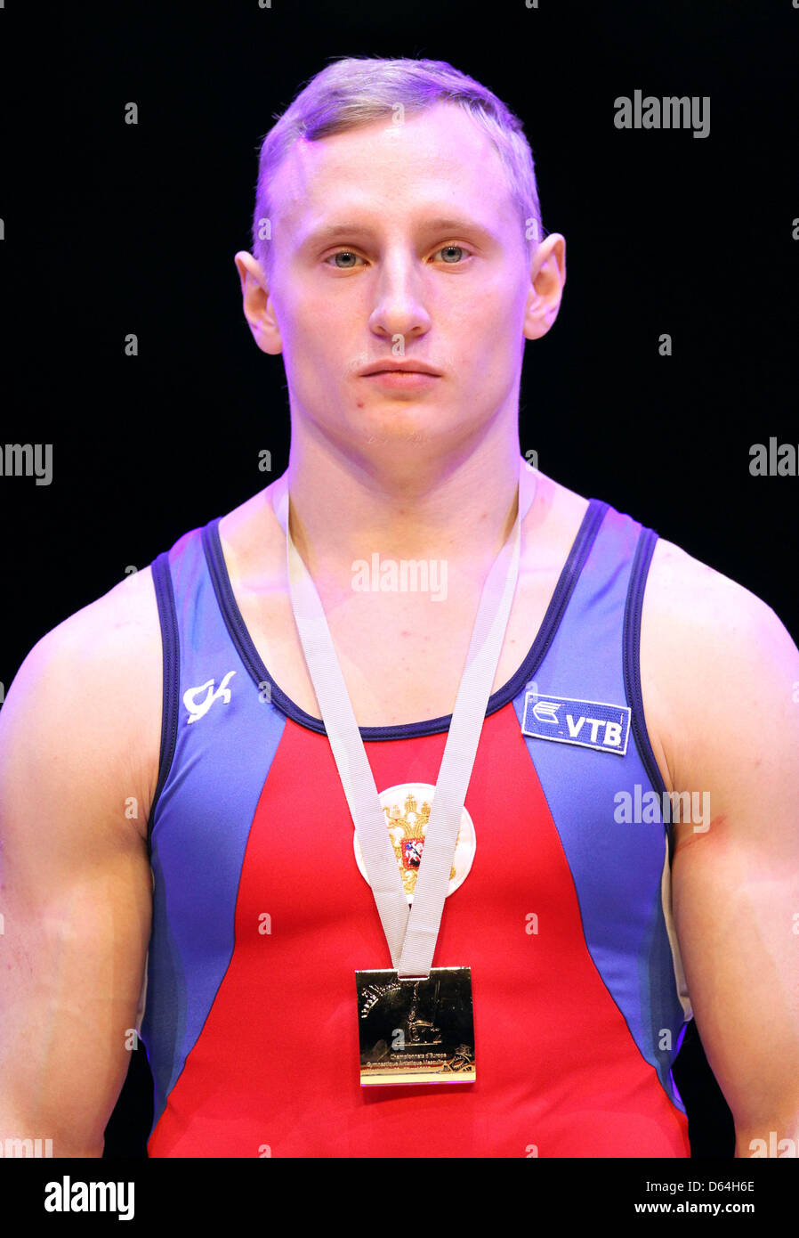 Gold medal winner Aleksandr Balandin of Russia celebrates during medal ...