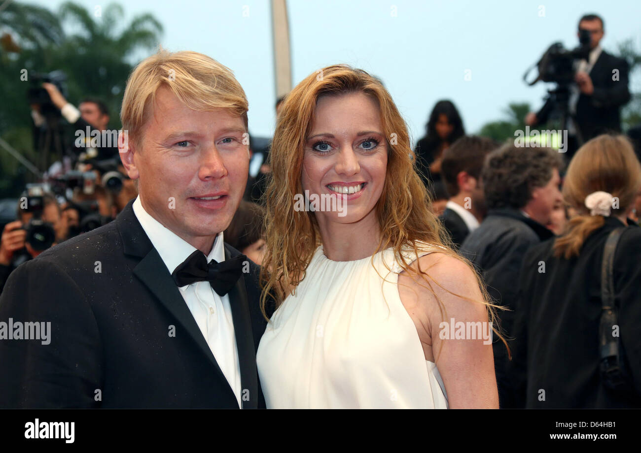 Finnish former Formula 1 driver Mika Hakkinen and his partner Marketa ...