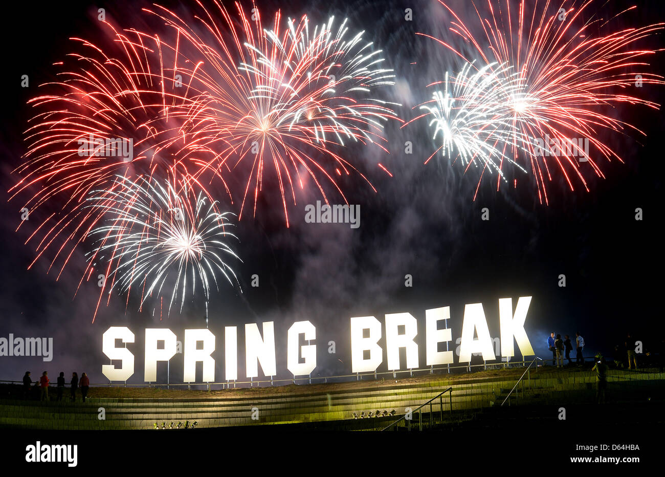 Fireworks are seen during the music festival Sputnik Spring Break in ...
