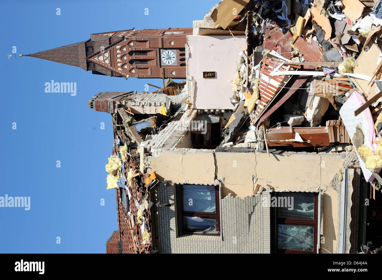 A destroyed house is pictured in Bremerhaven, Germany, 28 May 2012. The ...
