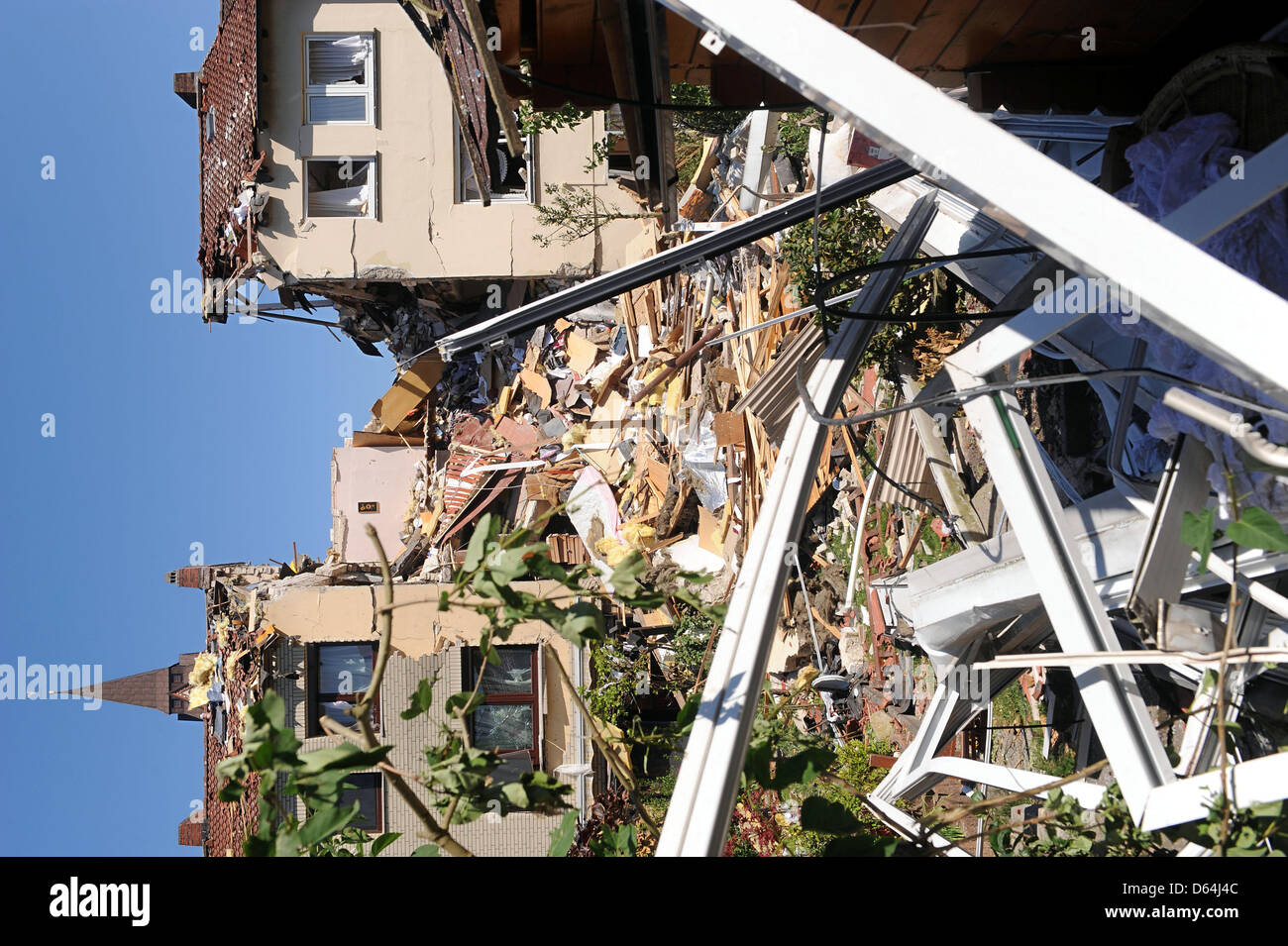 A destroyed house is pictured in Bremerhaven, Germany, 28 May 2012. The ...