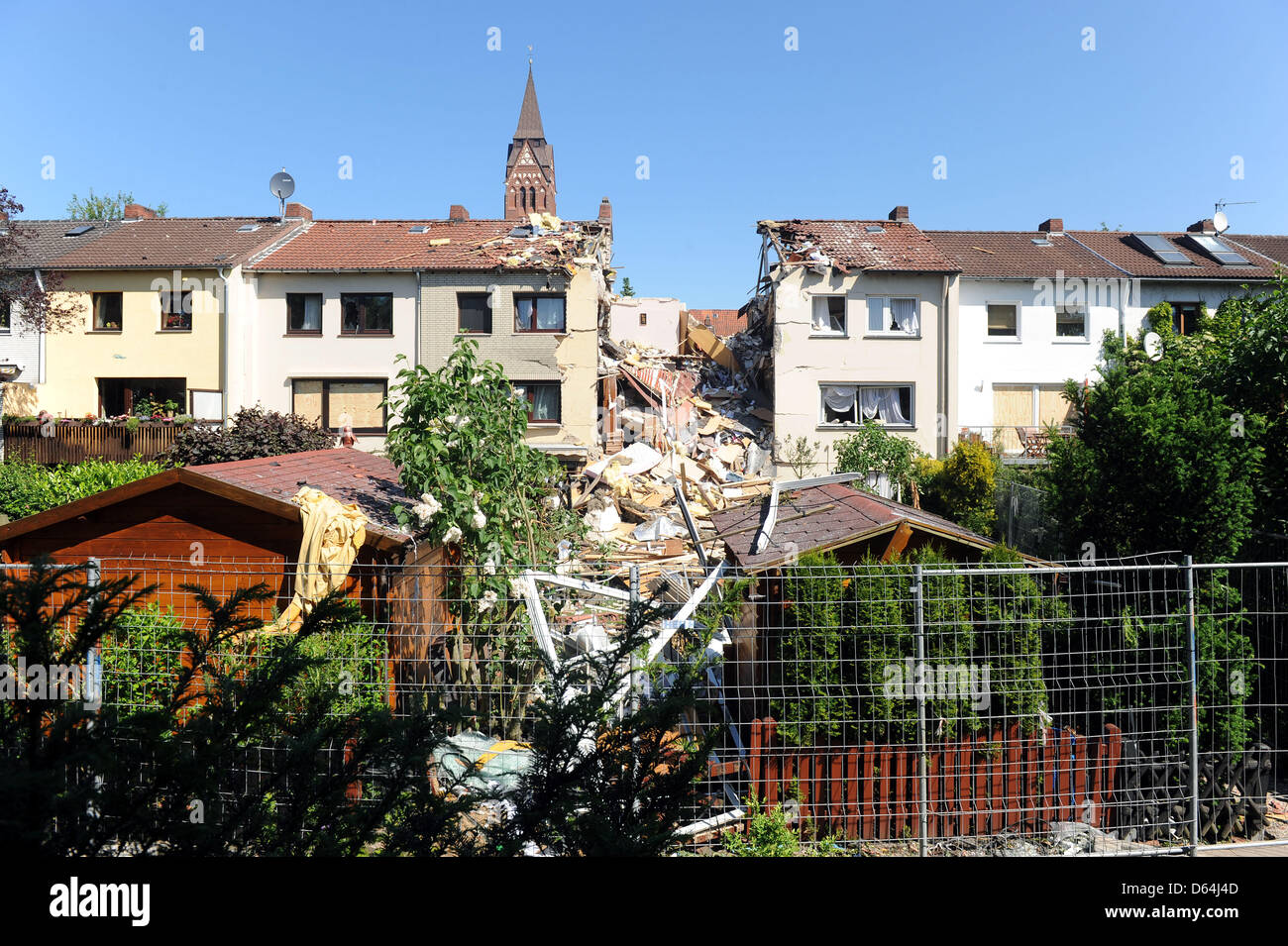 A destroyed house is pictured in Bremerhaven, Germany, 28 May 2012. The ...