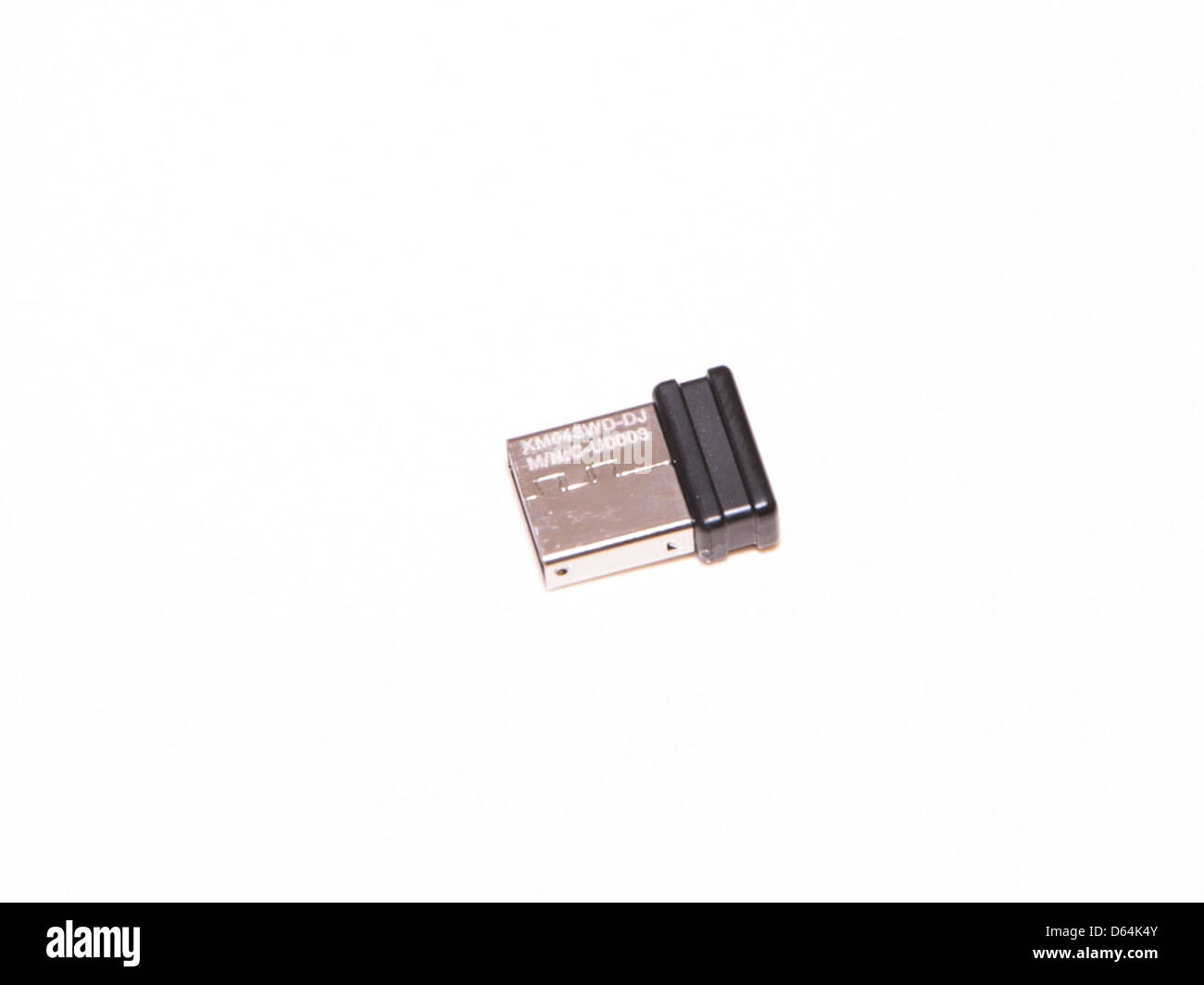 The image features a Logitech wireless micro receiver, a device used to ...