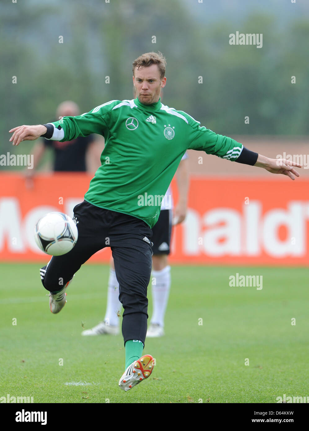 German national soccer goal keeper Manuel Neuer takes part in a ...