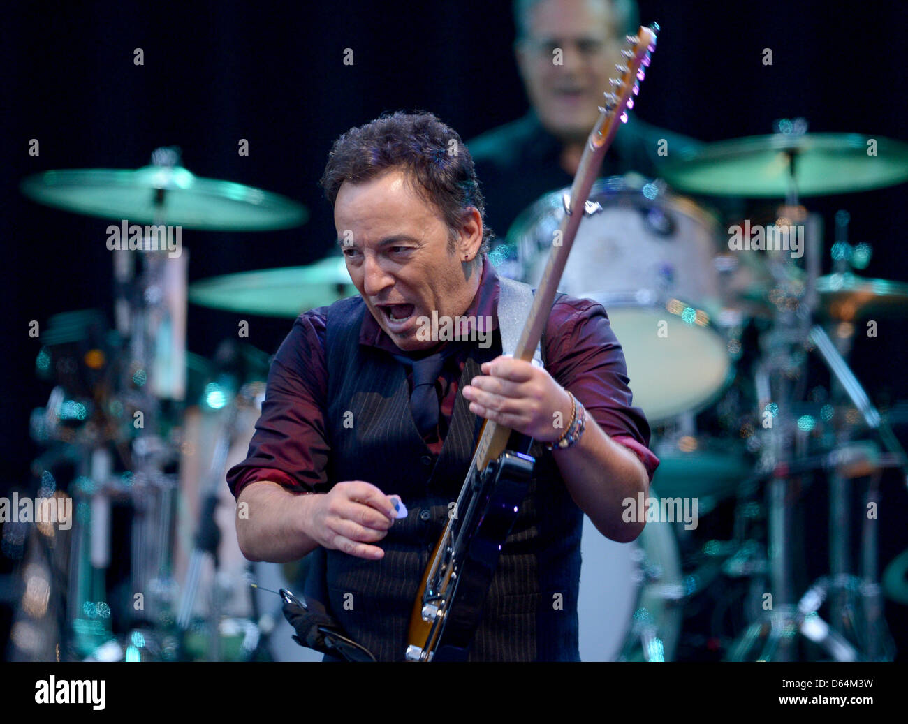 US rock singer Bruce Springsteen performs on stage with his E Street ...