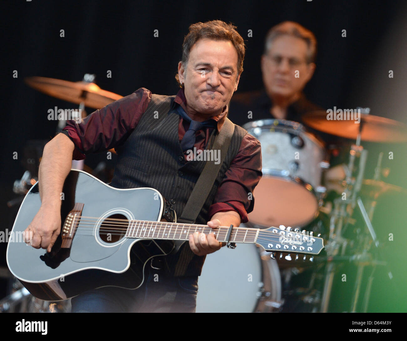 US rock singer Bruce Springsteen performs on stage with his E Street ...