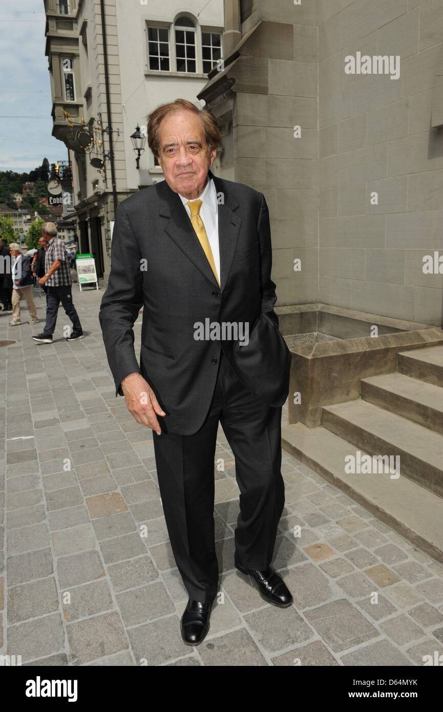 Film producer Arthur Cohn arrives for the funeral service of the late ...
