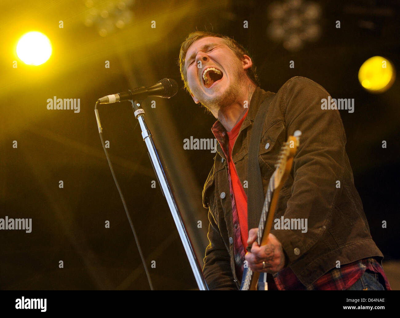 Singer Brian Fallon of the US band The Gaslight Anthem performs on ...