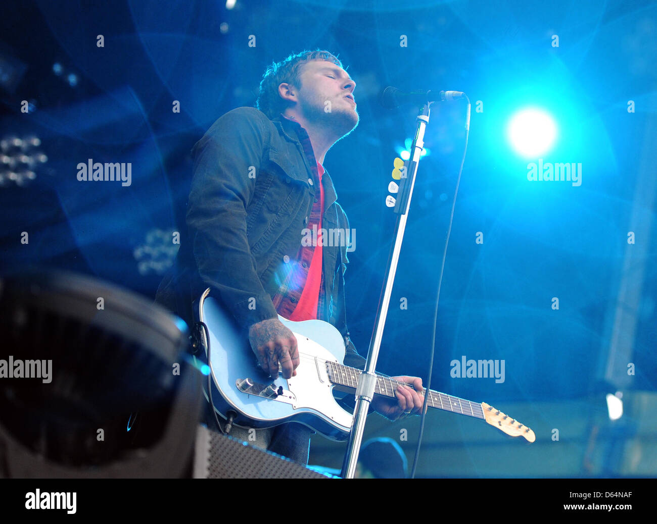 Singer Brian Fallon of the US band The Gaslight Anthem performs on ...