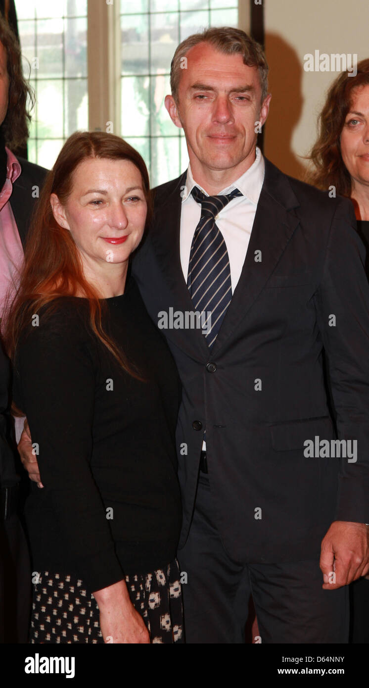 German artist Neo Rauch stands together with his wife Rosa Loy during ...