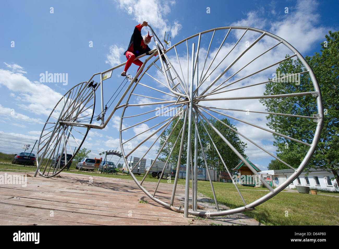 Bicycle designer Dieter (Didi) Senft sits on the, according reports by ...