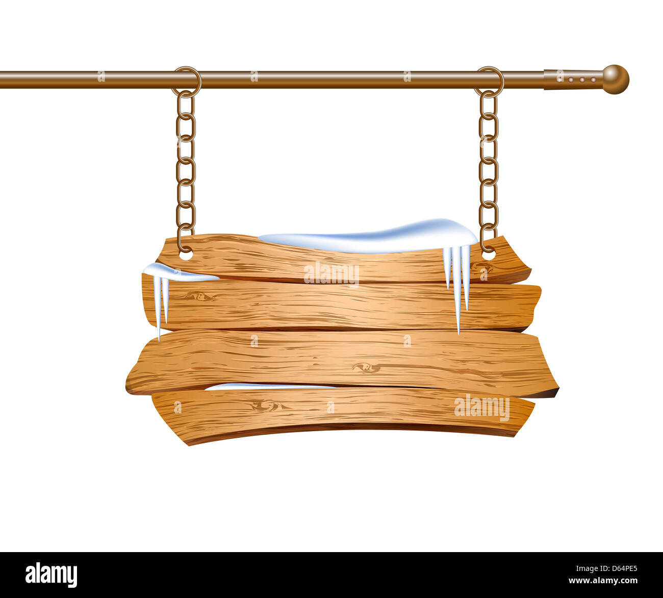 Wooden sign suspended on chains Stock Photo - Alamy