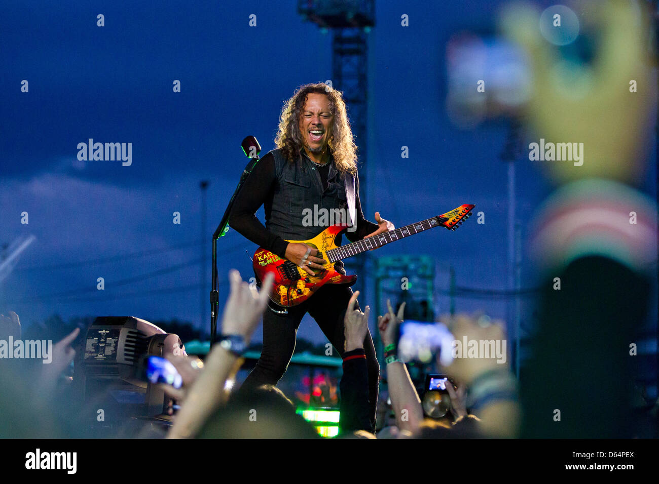 Metallica guitarrist Kirk Hammett peforms on stage during the first ...