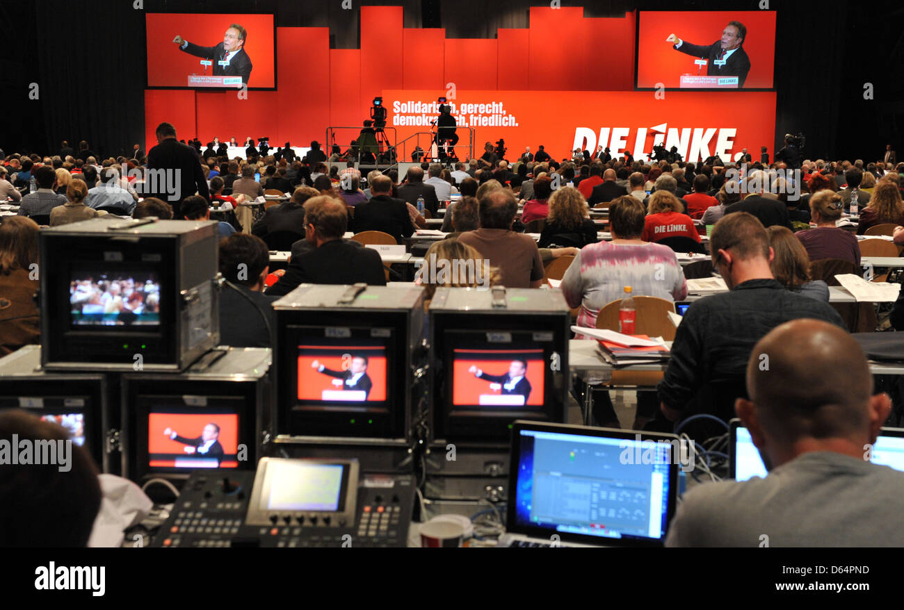 Party chairman of the German party The Left ('Die Linke') Klaus Ernst ...
