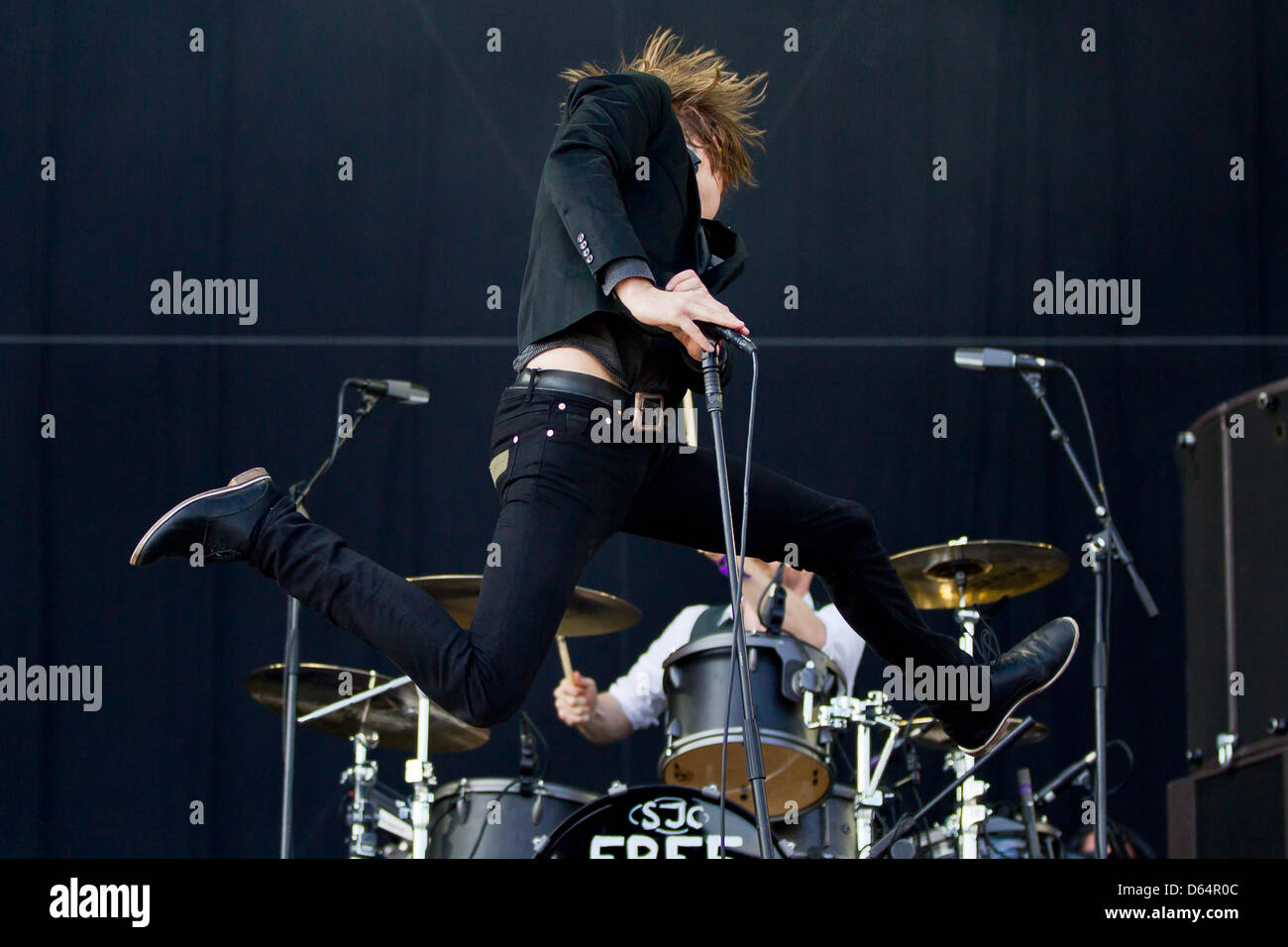 Singer of the Swedish rock band Refused, Dennis Lyxzen, peforms on ...