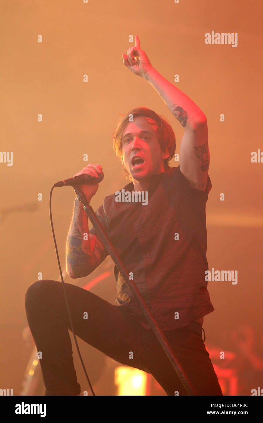 Benjamin Kowalewicz, singer of the band Billy Talent, performs on stage ...