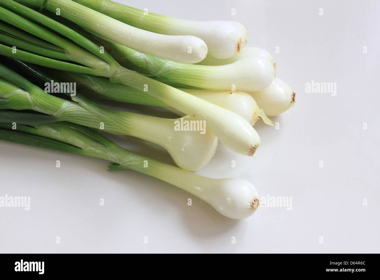 The image displays a bunch of fresh green onions, showcasing their ...