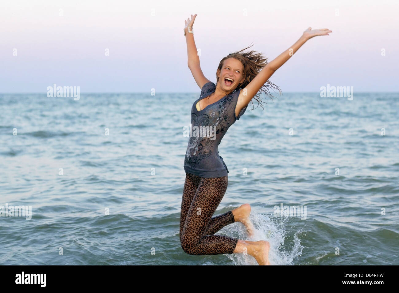 Cheerful Wet Teen Girl High Resolution Stock Photography and Images - Alamy