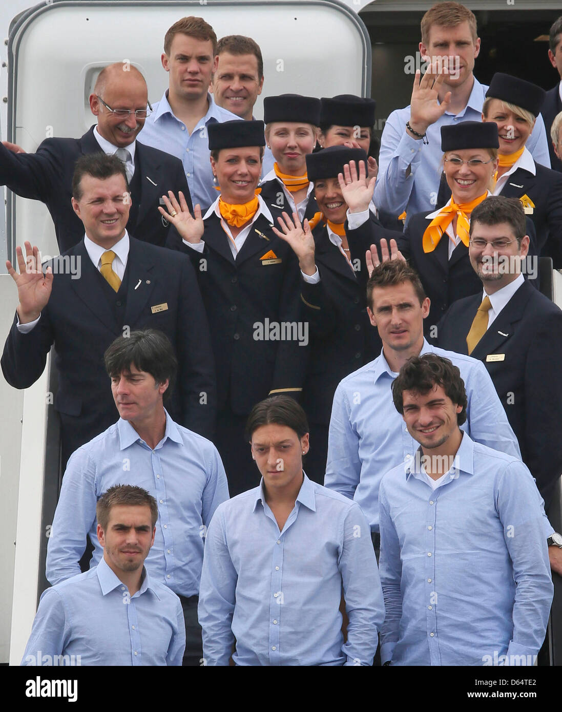 German national soccer coach Joachim Loew (2-L), the national soccer ...
