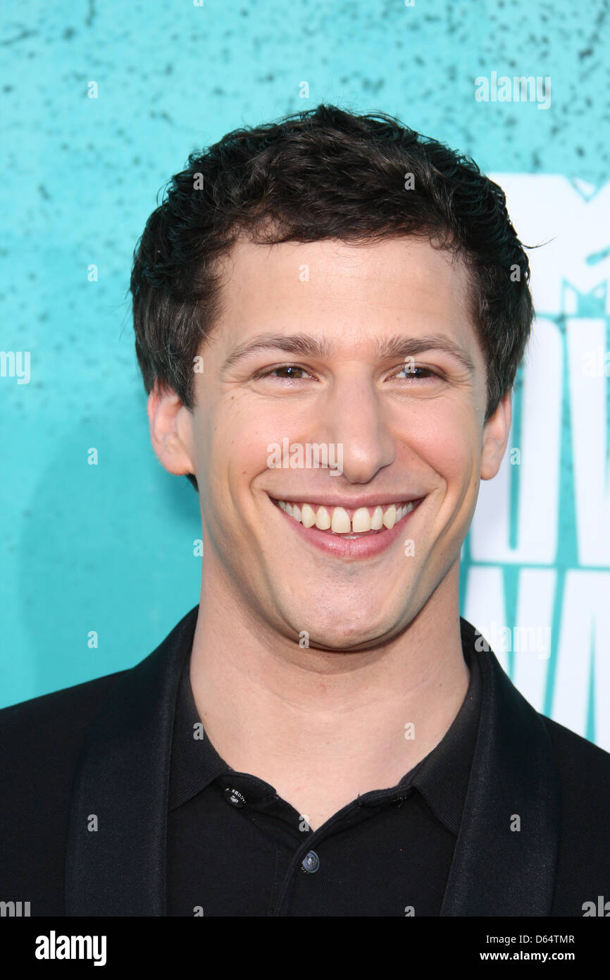 US actor Andy Samberg arrives on the red carpet of the 2012 MTV Movie ...