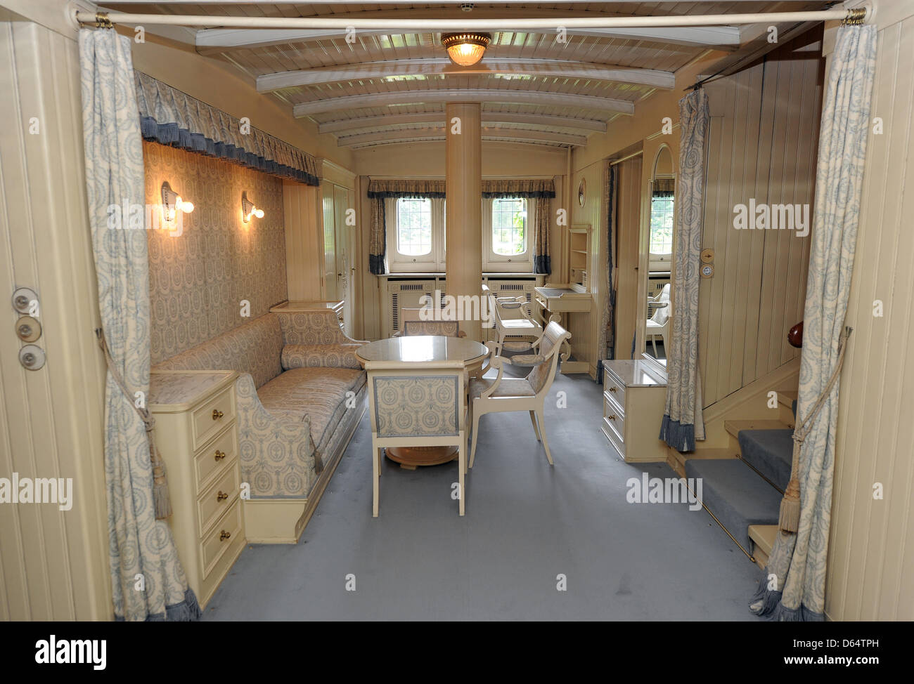 A common room of the Soviet delegation is one of the exhibits of the ...