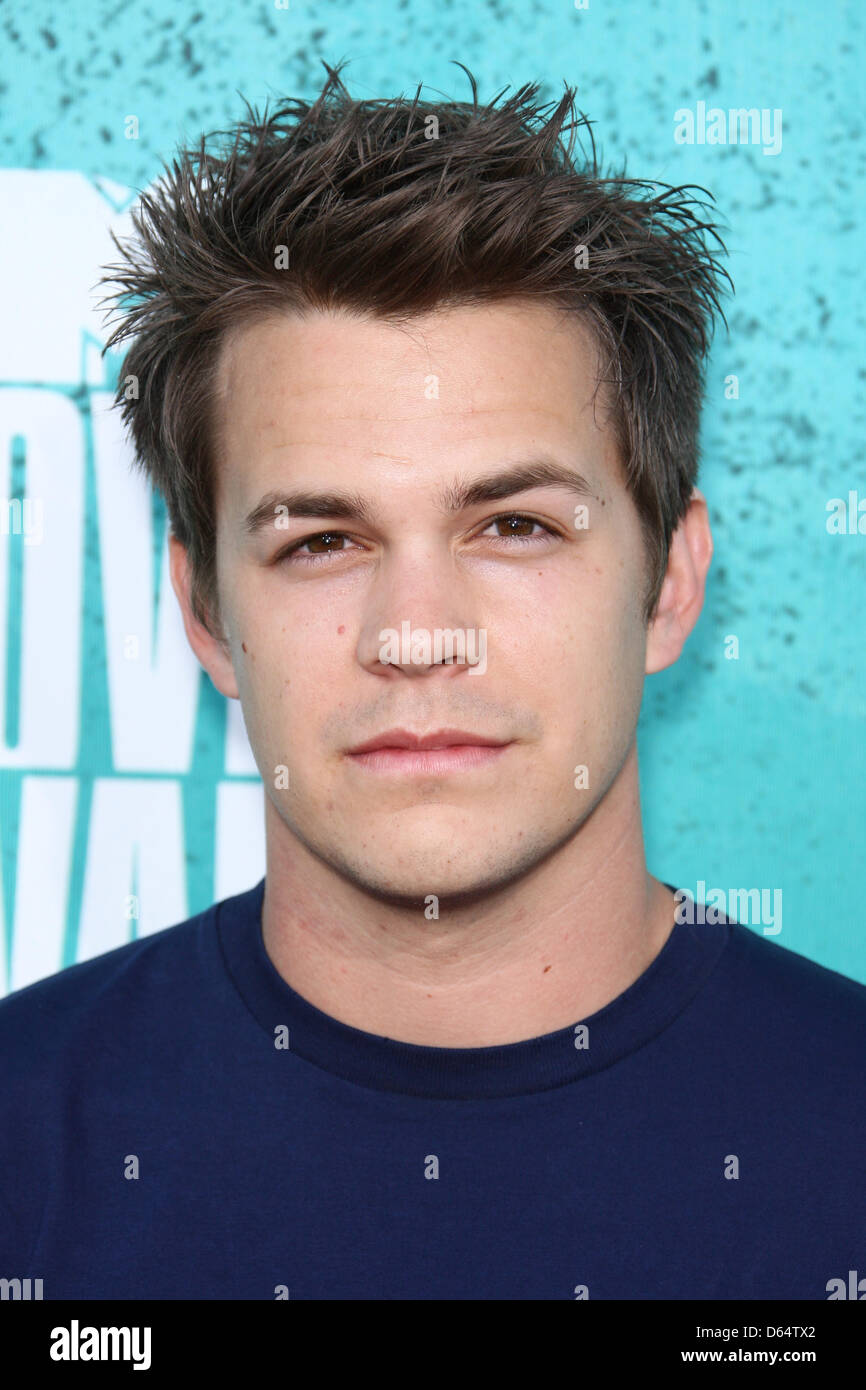 US actor Johnny Simmons arrives on the red carpet of the 2012 MTV Movie ...