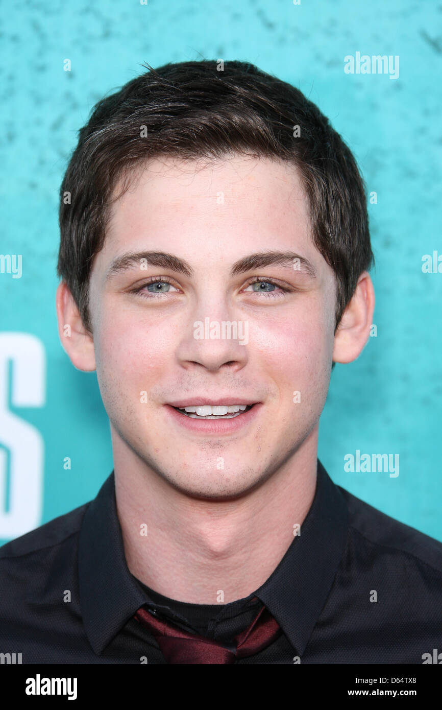 US actor Logan Lerman arrives on the red carpet of the 2012 MTV Movie ...