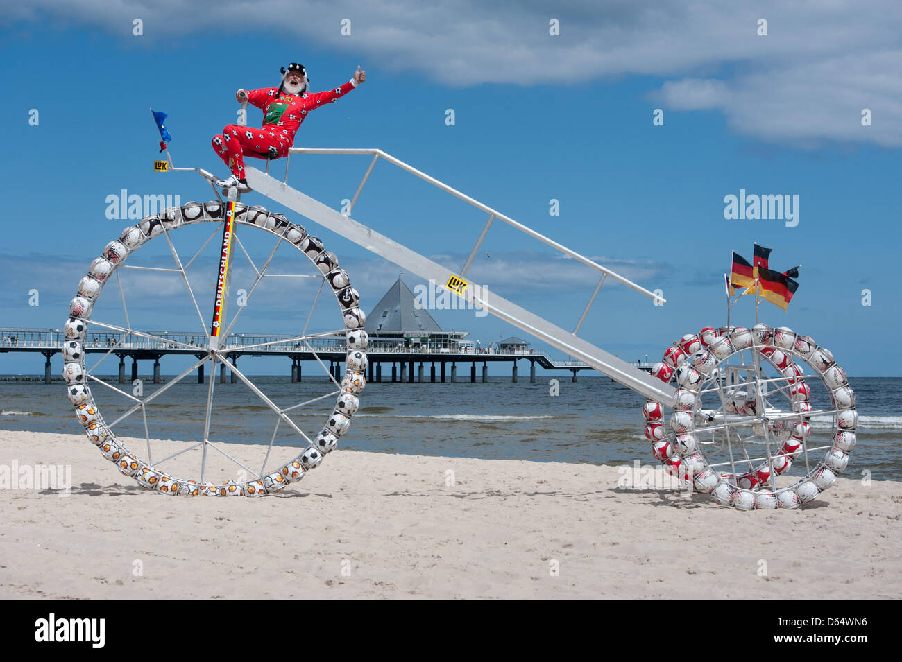 Velo designer Dieter (Didi) Senft sits on a selfmade tricycle which ...