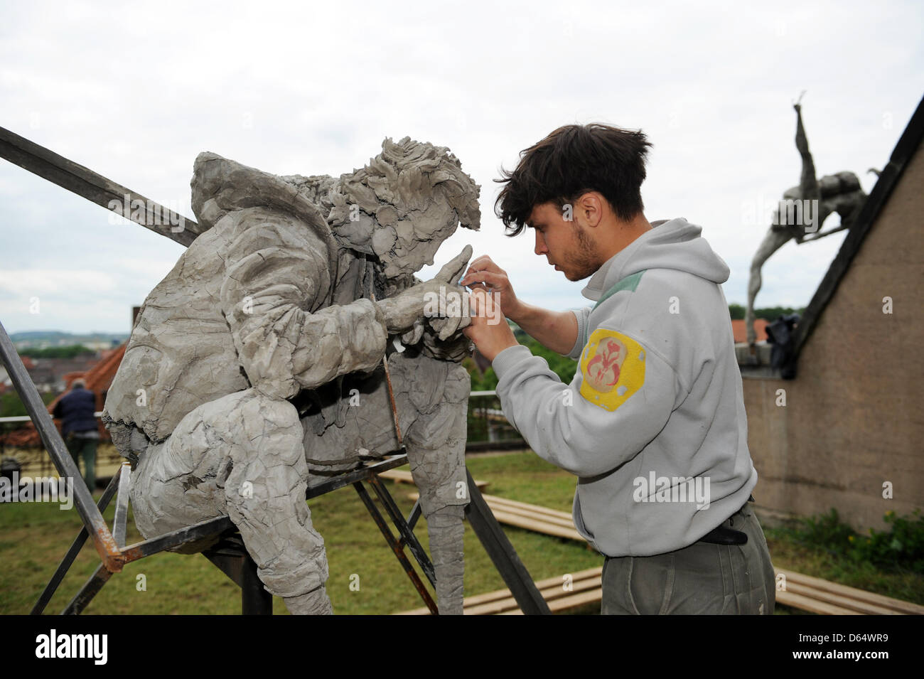A clay sculpture of Argentinian artist Adrian Villar Rojas is pictured ...