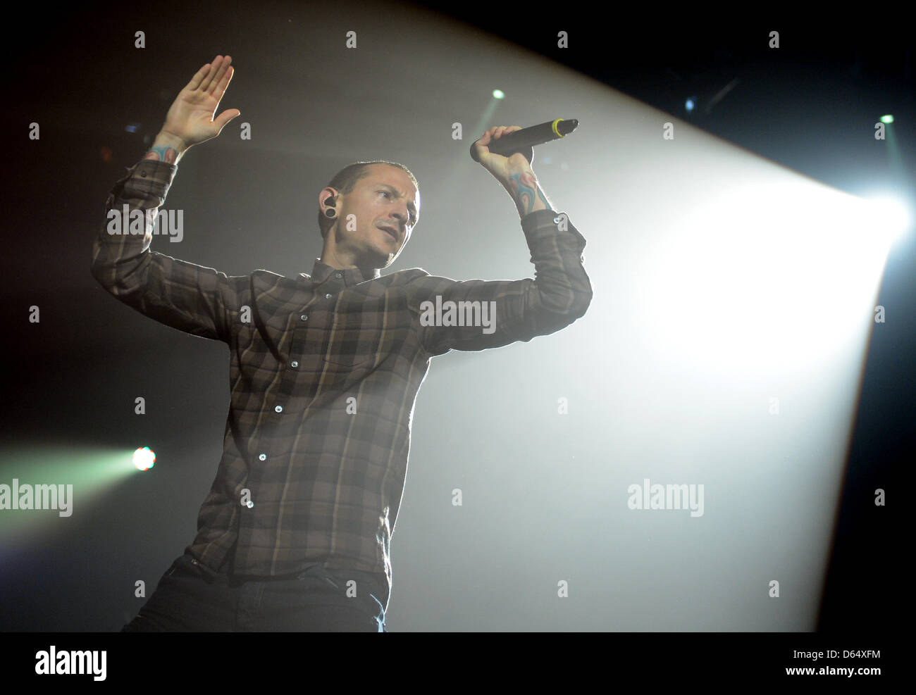 The singer of the US band Linkin Park, Chester Bennington performs on ...