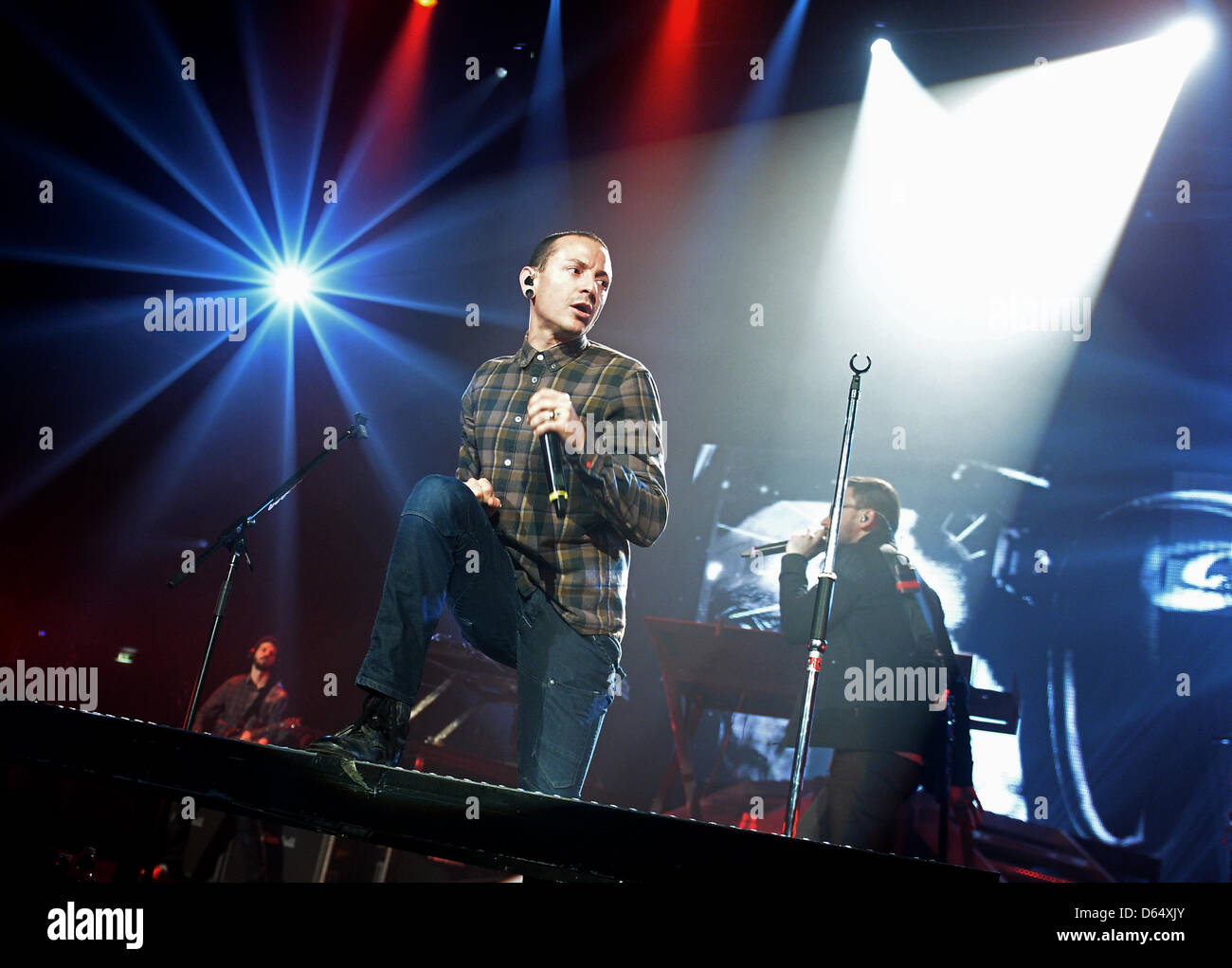 The singer of the US band Linkin Park, Chester Bennington performs on ...