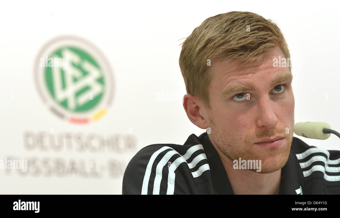 Germany's Per Mertesacker during a press conference of the German ...