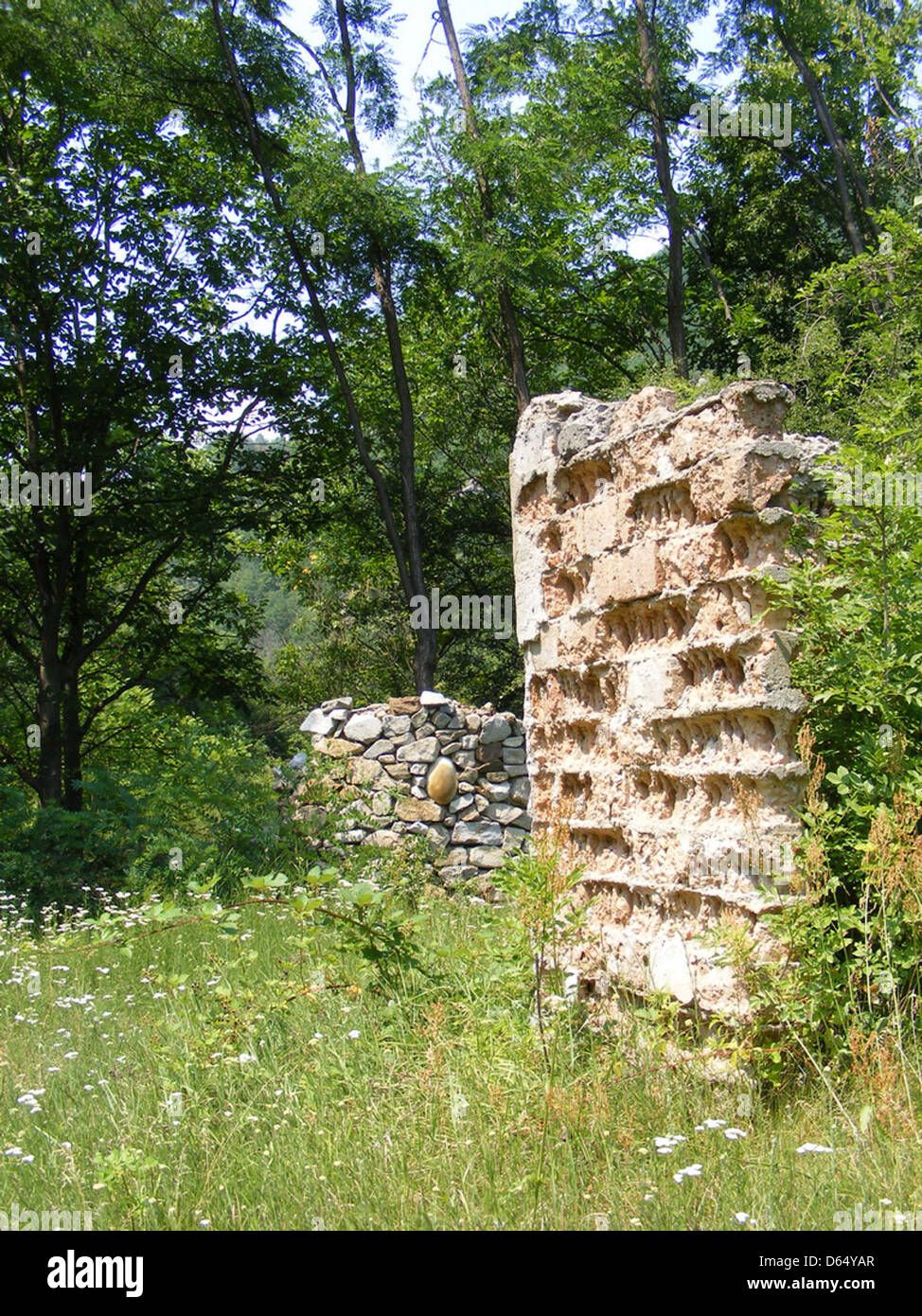 The ruins of old buildings, showcasing crumbling walls and remnants of ...