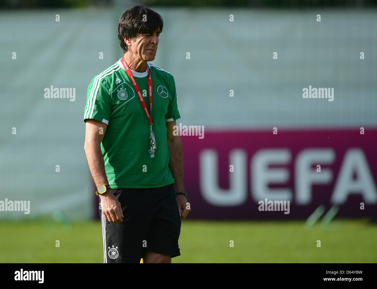 Germany's coach Joachim Loew during a training session of the German ...